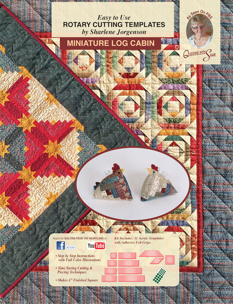 Miniature Log Cabin | quilt template by Quilting from the Heartland